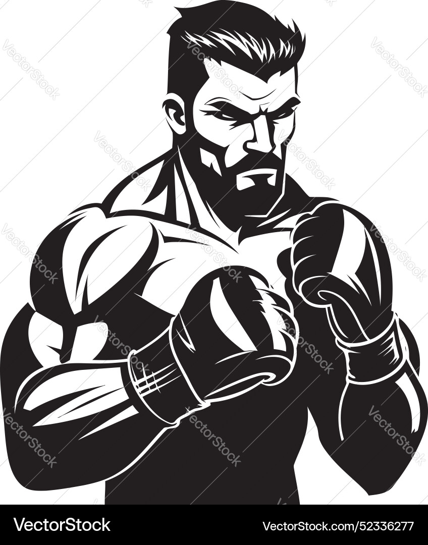 Boxing king iconic silhouetted boxer man ring Vector Image