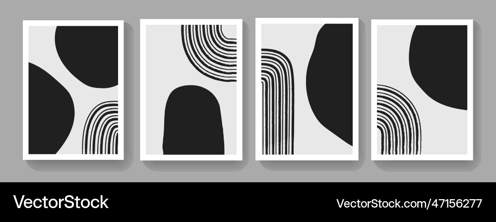 Collection of abstract minimalist posters Vector Image