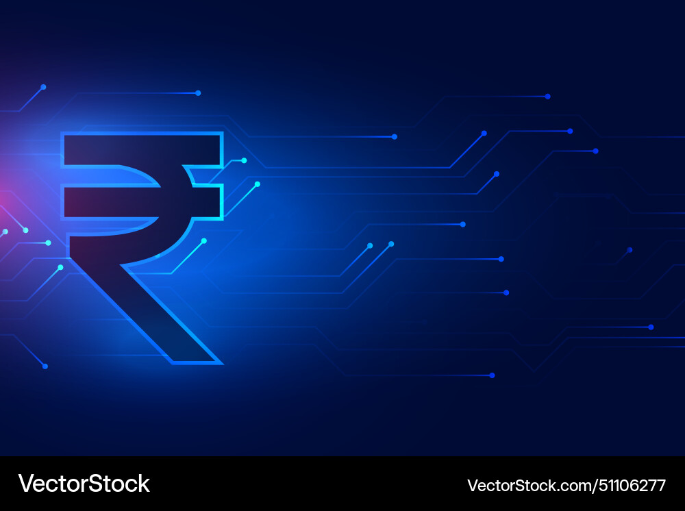 Digital currency indian rupee symbol background Vector Image