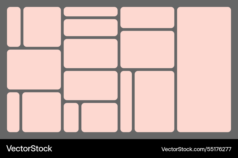 Dimensions trendy bento grid layout style Vector Image