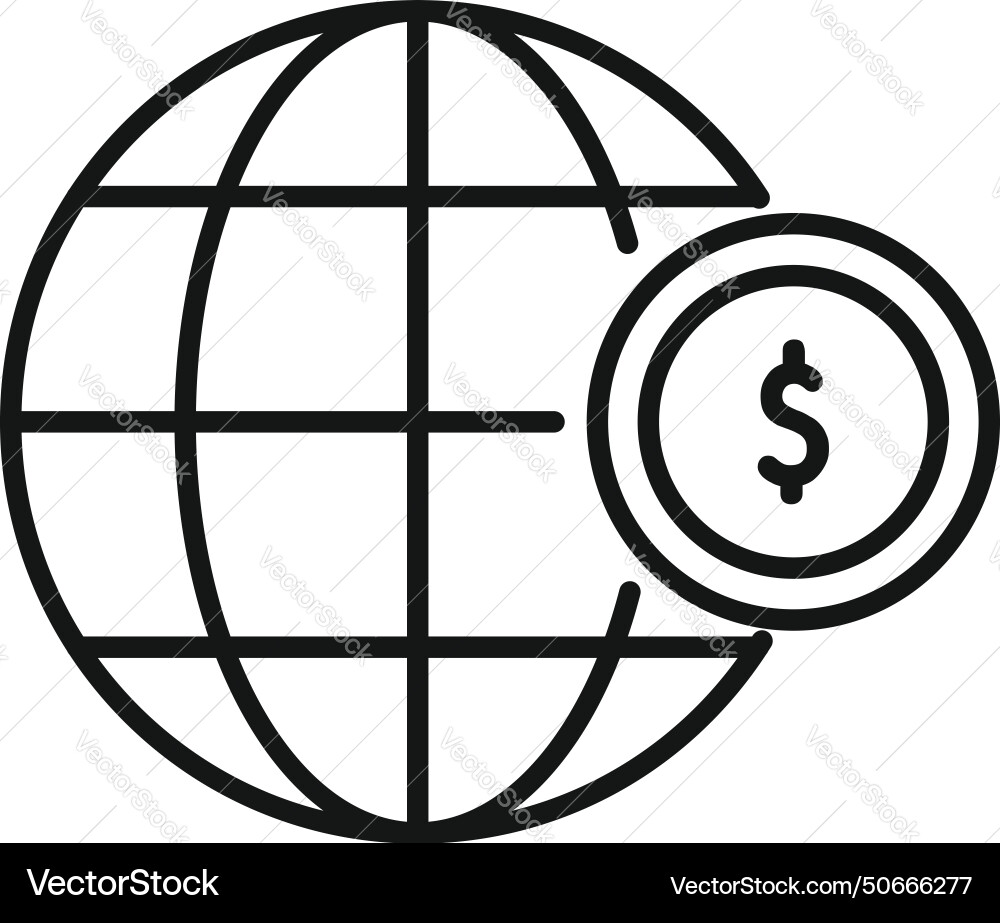 Global donation support icon outline hope Vector Image