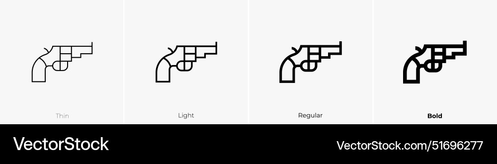 Gun icon thin light regular and bold style design Vector Image