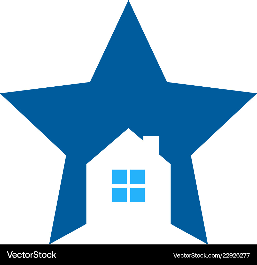 Home star logo icon design Royalty Free Vector Image