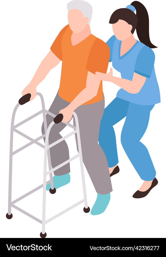 Isometric Senior Rehabilitation Royalty Free Vector Image