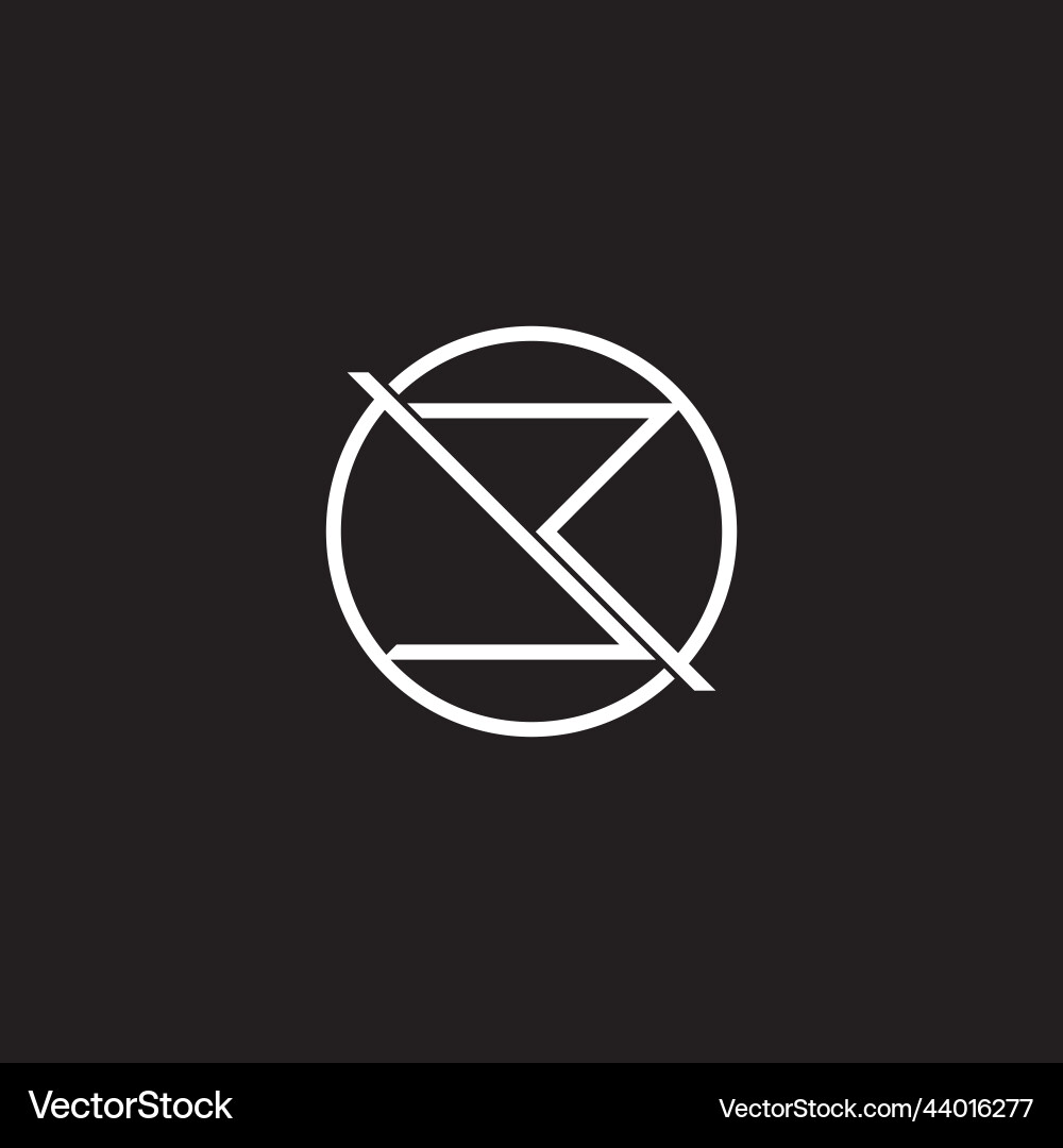 Letter rl circle thin line geometric logo Vector Image