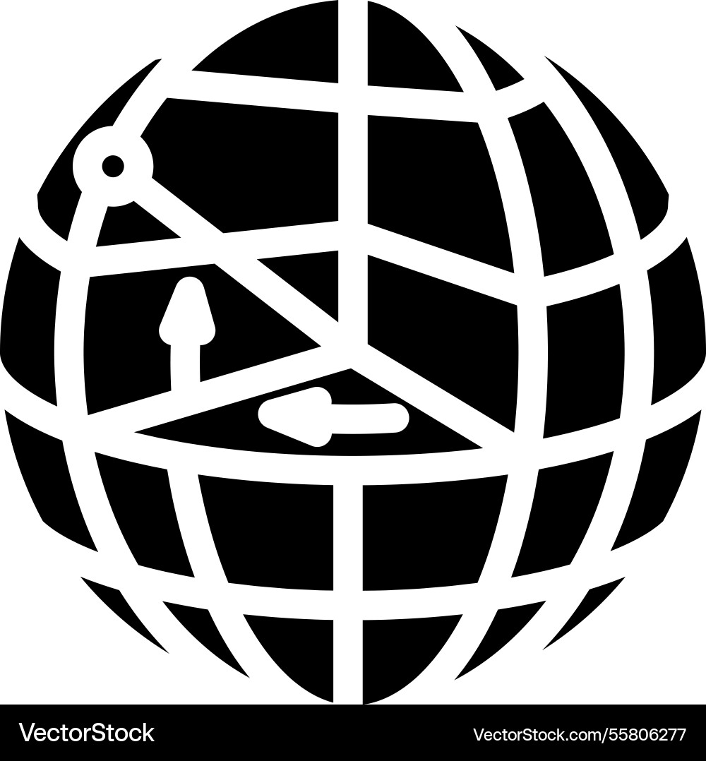 Longitude and latitude lines glyph icon Royalty Free Vector