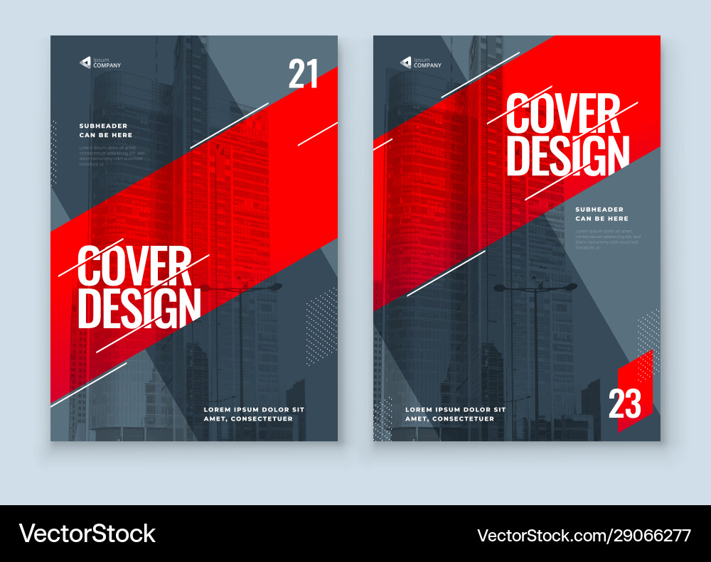 Red brochure design a4 cover template Royalty Free Vector