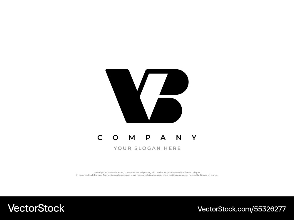 Simple letter vb monogram logo design Royalty Free Vector