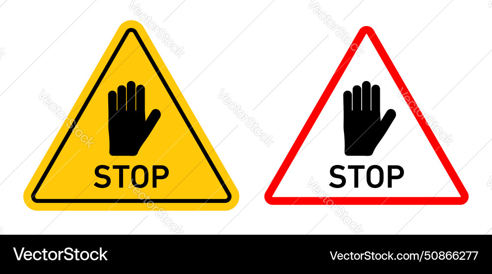 Stop security sign icon set measures Royalty Free Vector