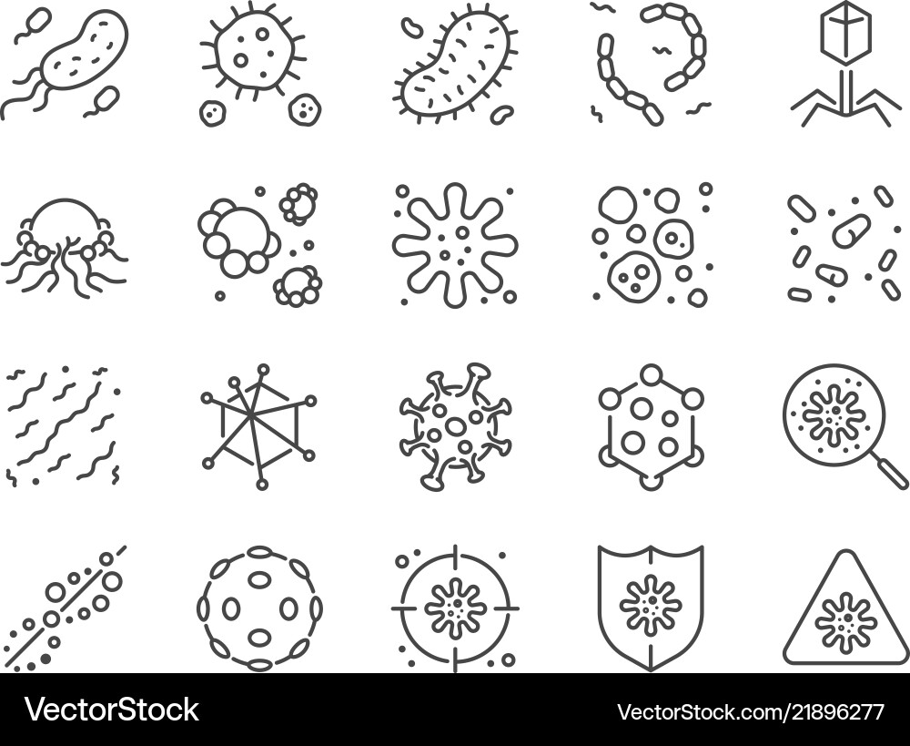 Virus icon set Royalty Free Vector Image - VectorStock