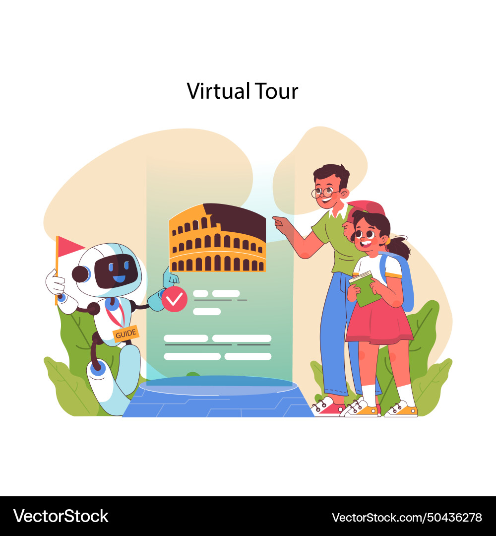 Ai in education enables a virtual tour Royalty Free Vector