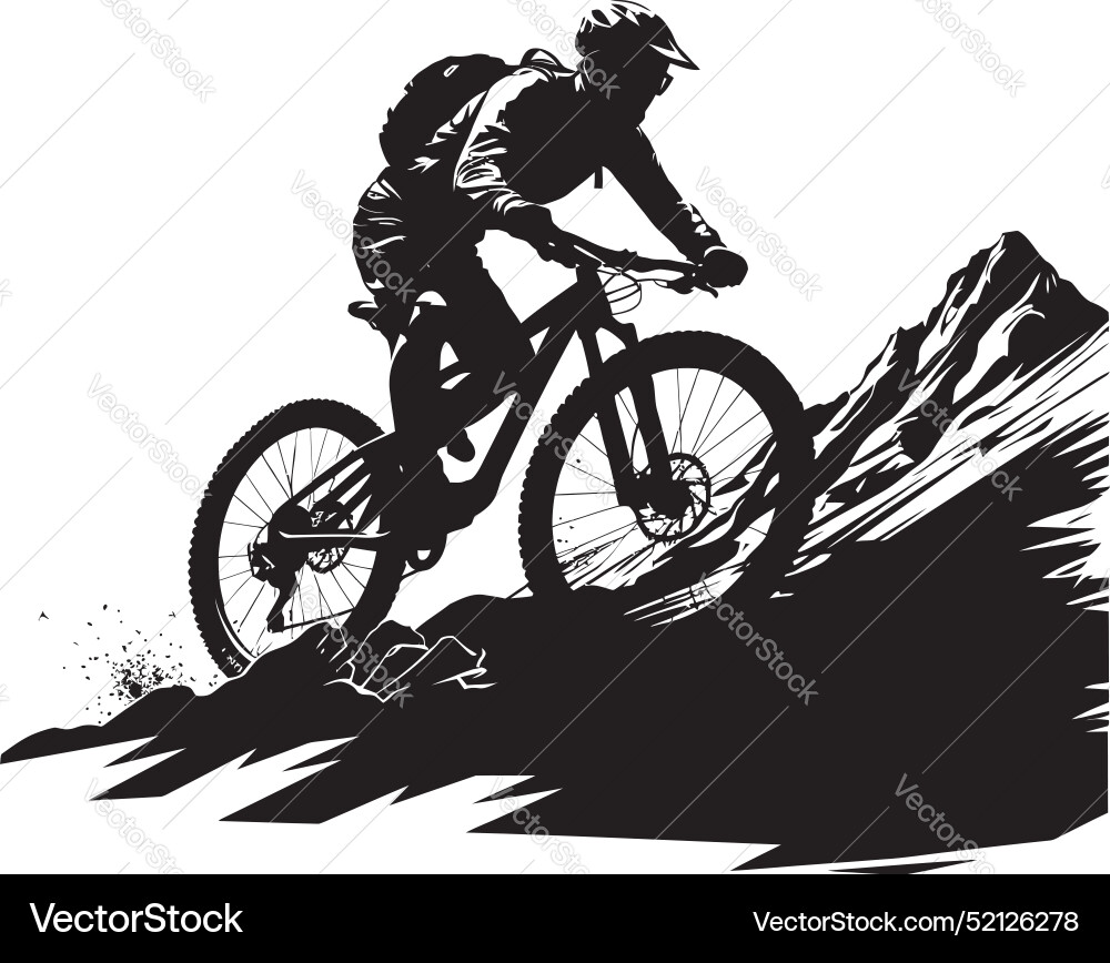Alpine ascent bicycle riders quest trailblaze Vector Image