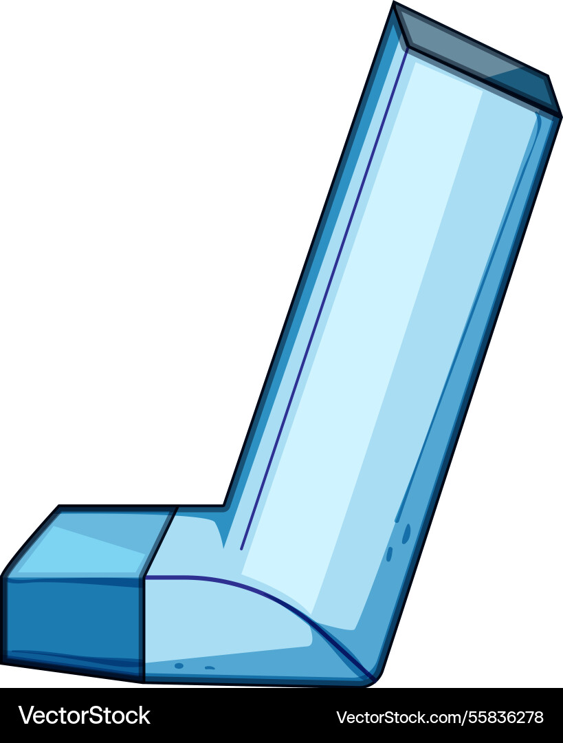 Asthma inhaler portable cartoon Royalty Free Vector Image