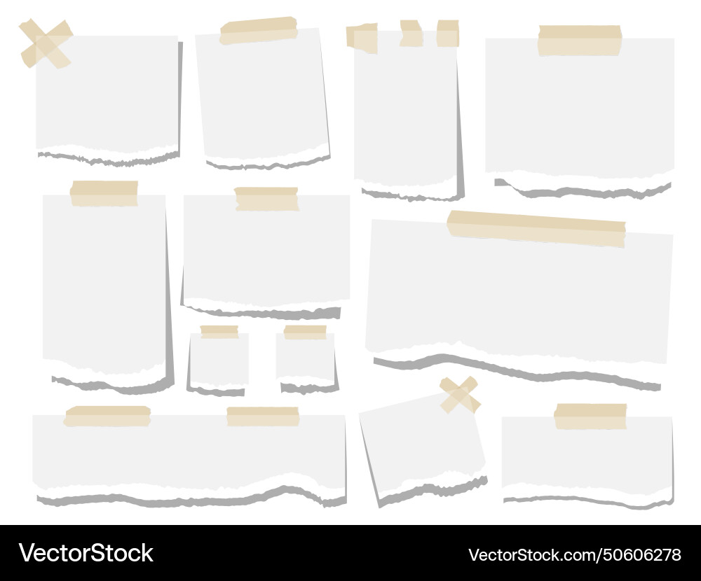 Blank paper torn page notes office notepaper Vector Image