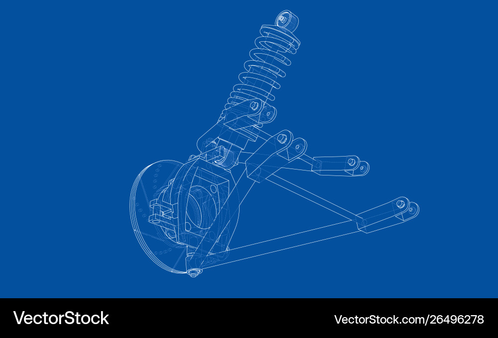 Car suspension with shock absorber Royalty Free Vector Image