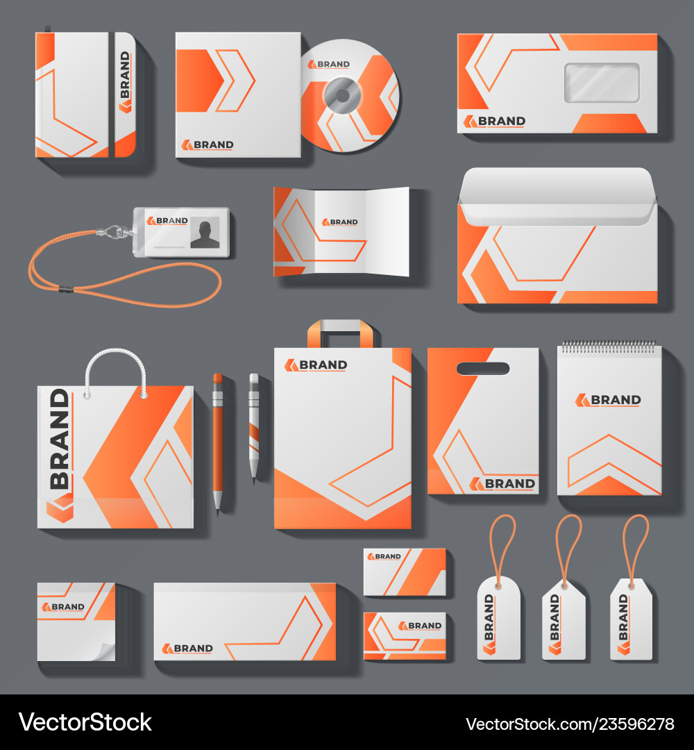 Corporate identity mockup office stationery Vector Image