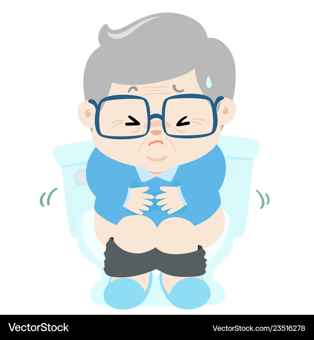 Grandfather suffer from diarrhea cartoon Vector Image