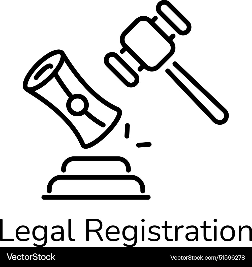 Legal registration Royalty Free Vector Image - VectorStock