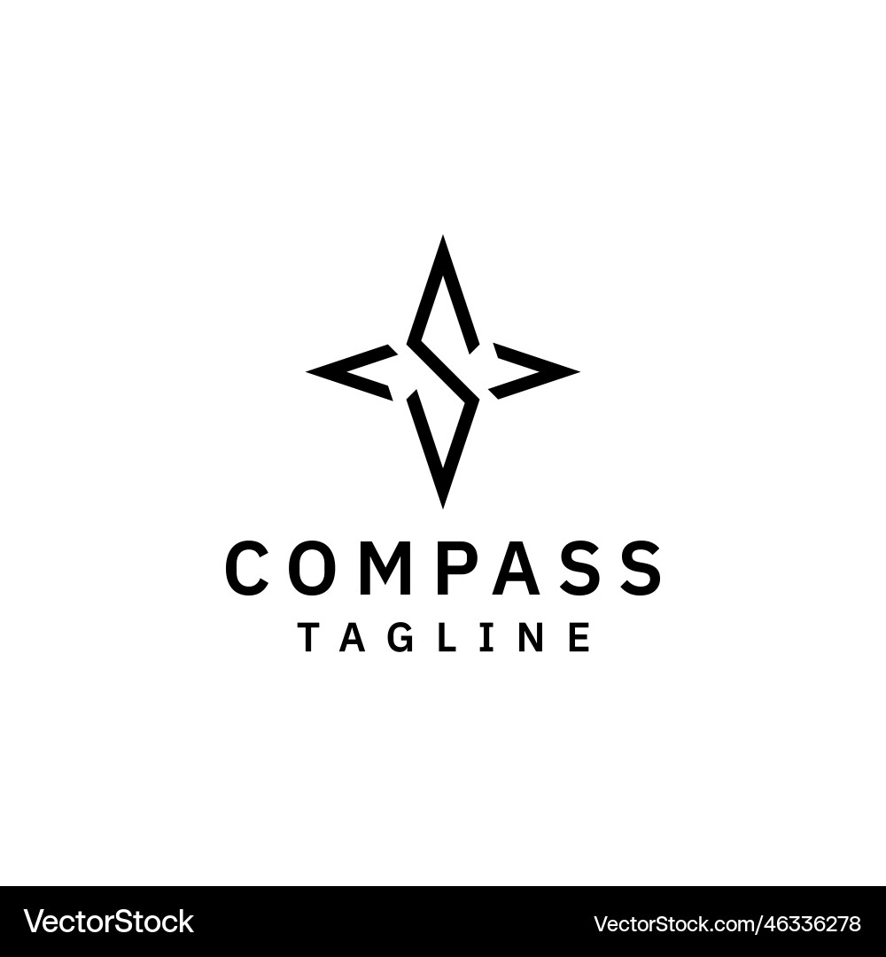 Letter s compass logo design Royalty Free Vector Image