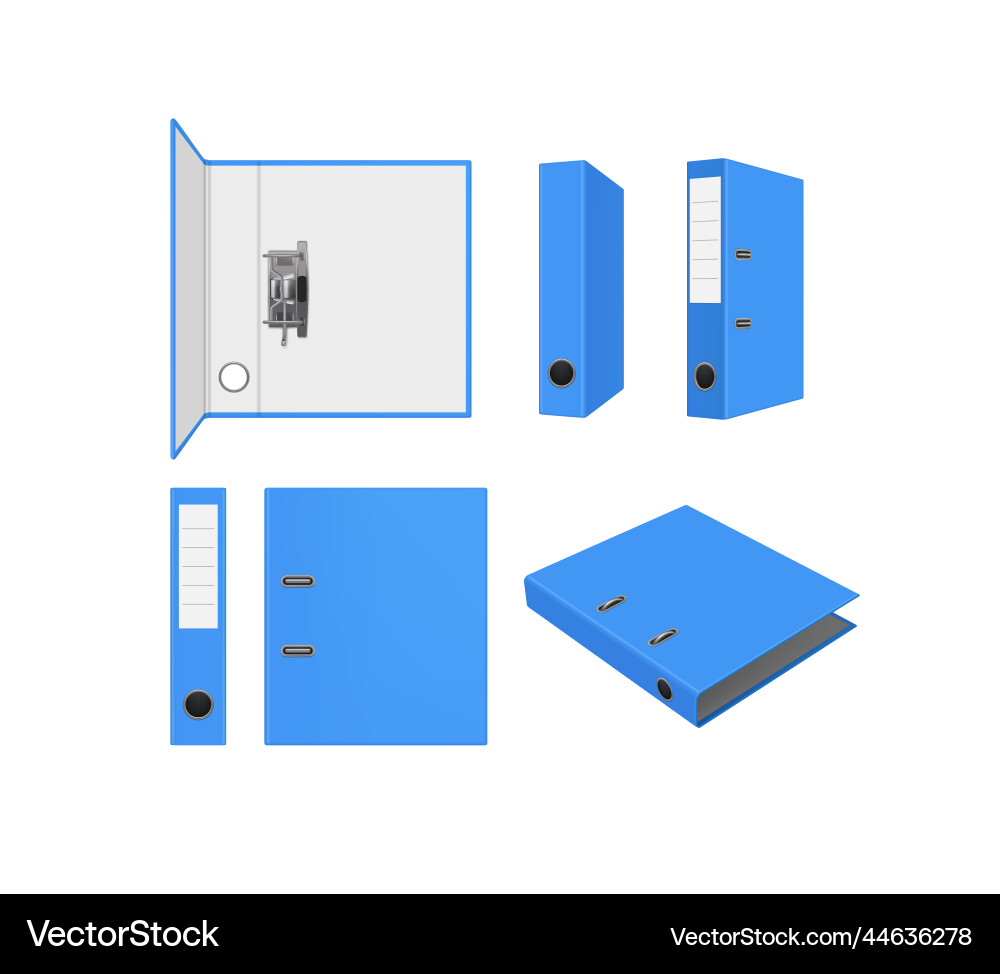 Realistic Blue Binder Folder Royalty Free Vector Image