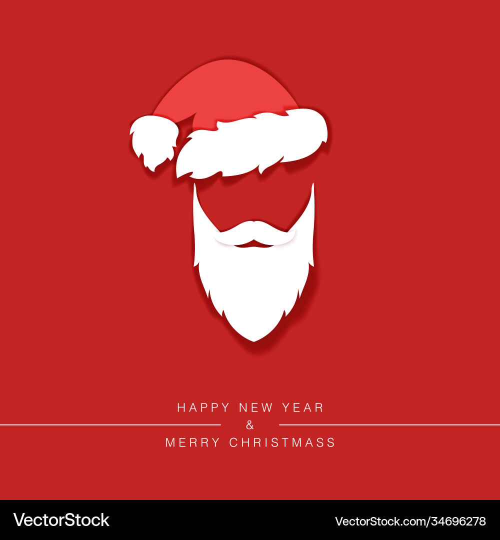 Santa's Beard and Hat Royalty Free Vector Image