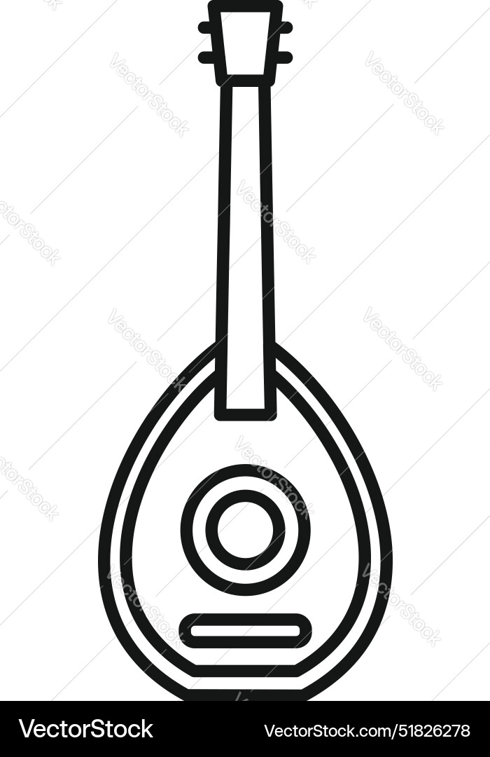 String instrument lute playing music icon Vector Image