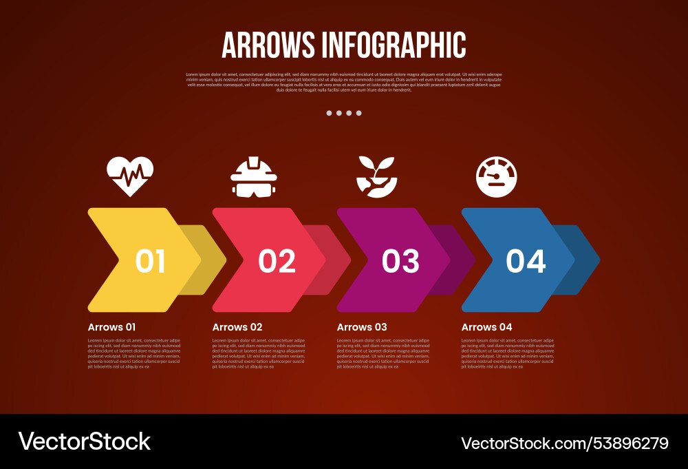 Arrows template infographic with creative arrow Vector Image