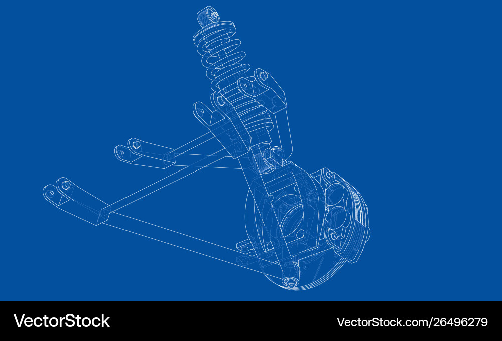 Car suspension with shock absorber Royalty Free Vector Image
