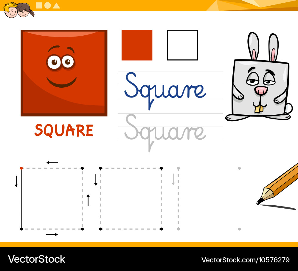 Cartoon basic geometric shapes Royalty Free Vector Image