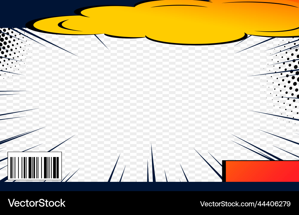 Comic magazine book cover page design template Vector Image
