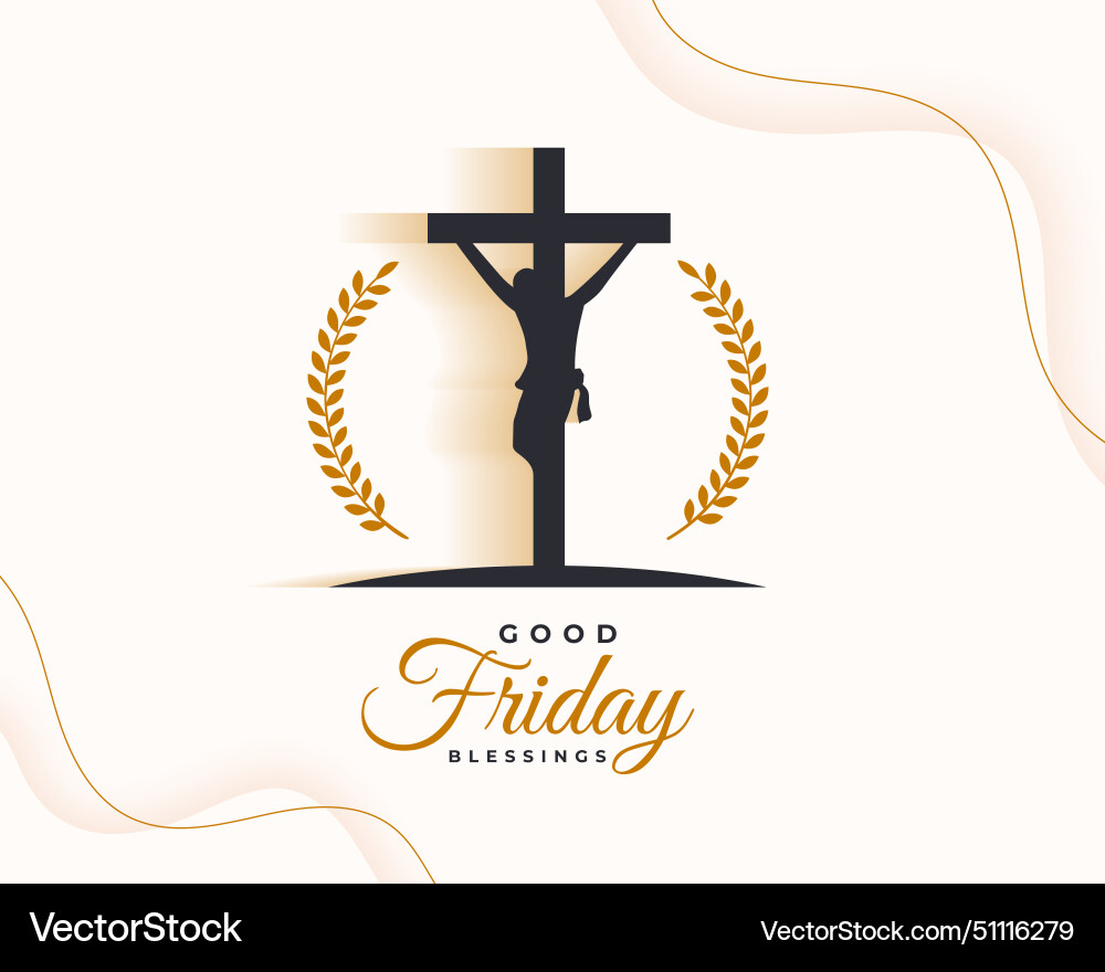 Good friday or easter day background with cross Vector Image