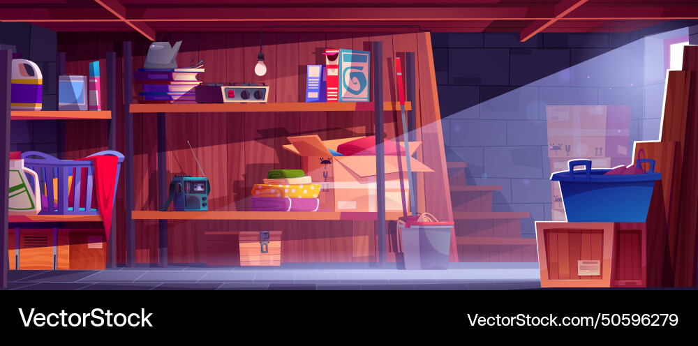 House basement room interior Royalty Free Vector Image