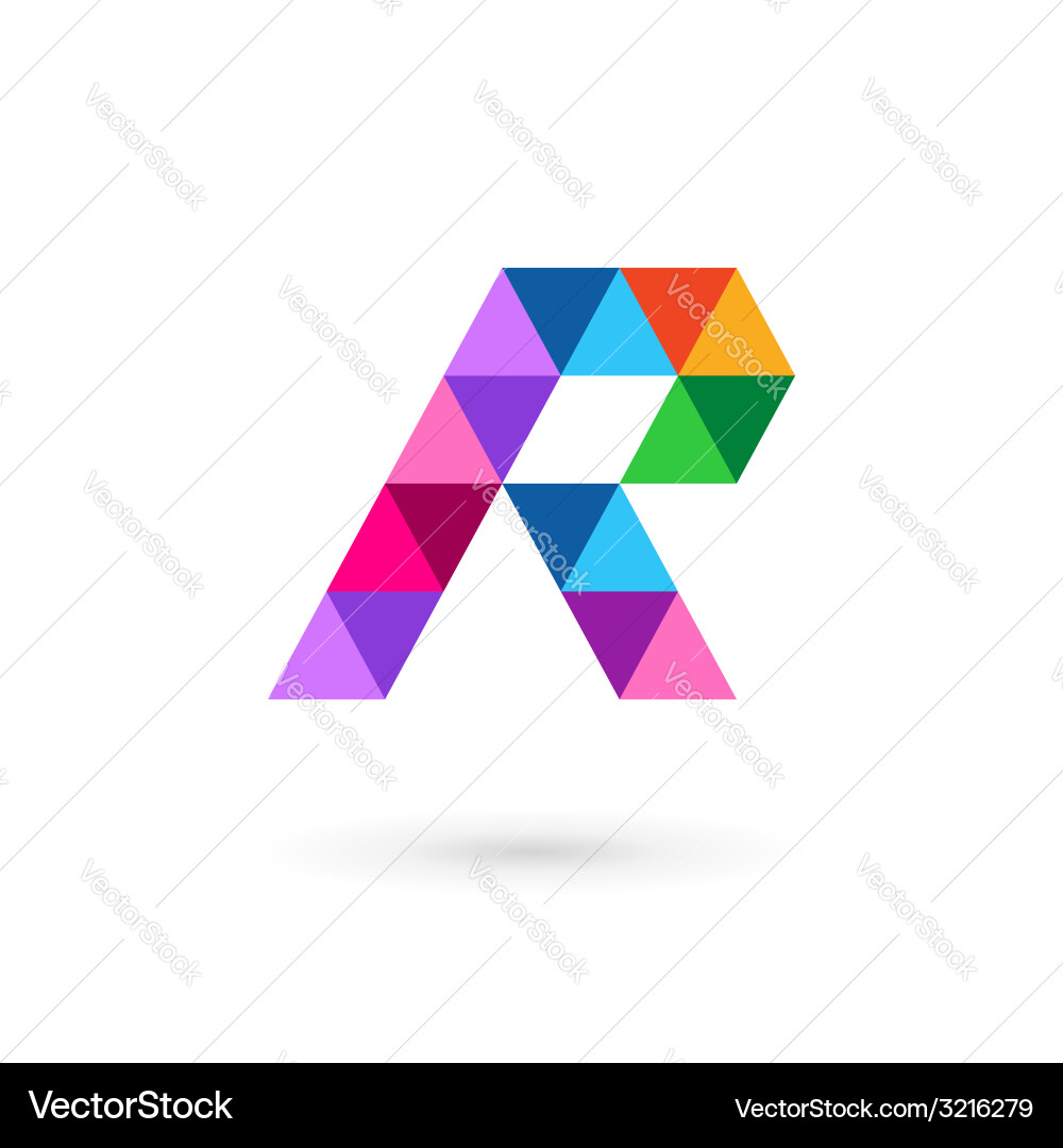 Letter r mosaic logo icon design template elements