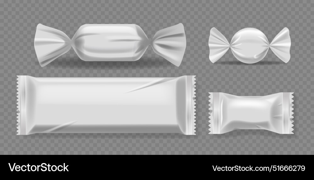 Realistic 3d blank packaging for sweets Royalty Free Vector