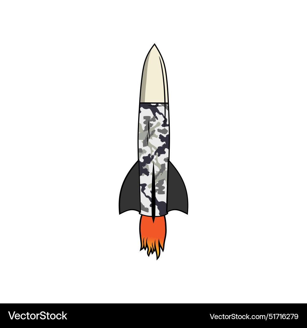 Rocket army cartoon design Royalty Free Vector Image