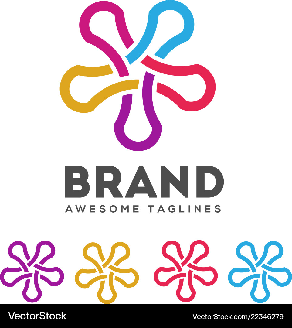 Star Connect Ribbon Logo Royalty Free Vector Image