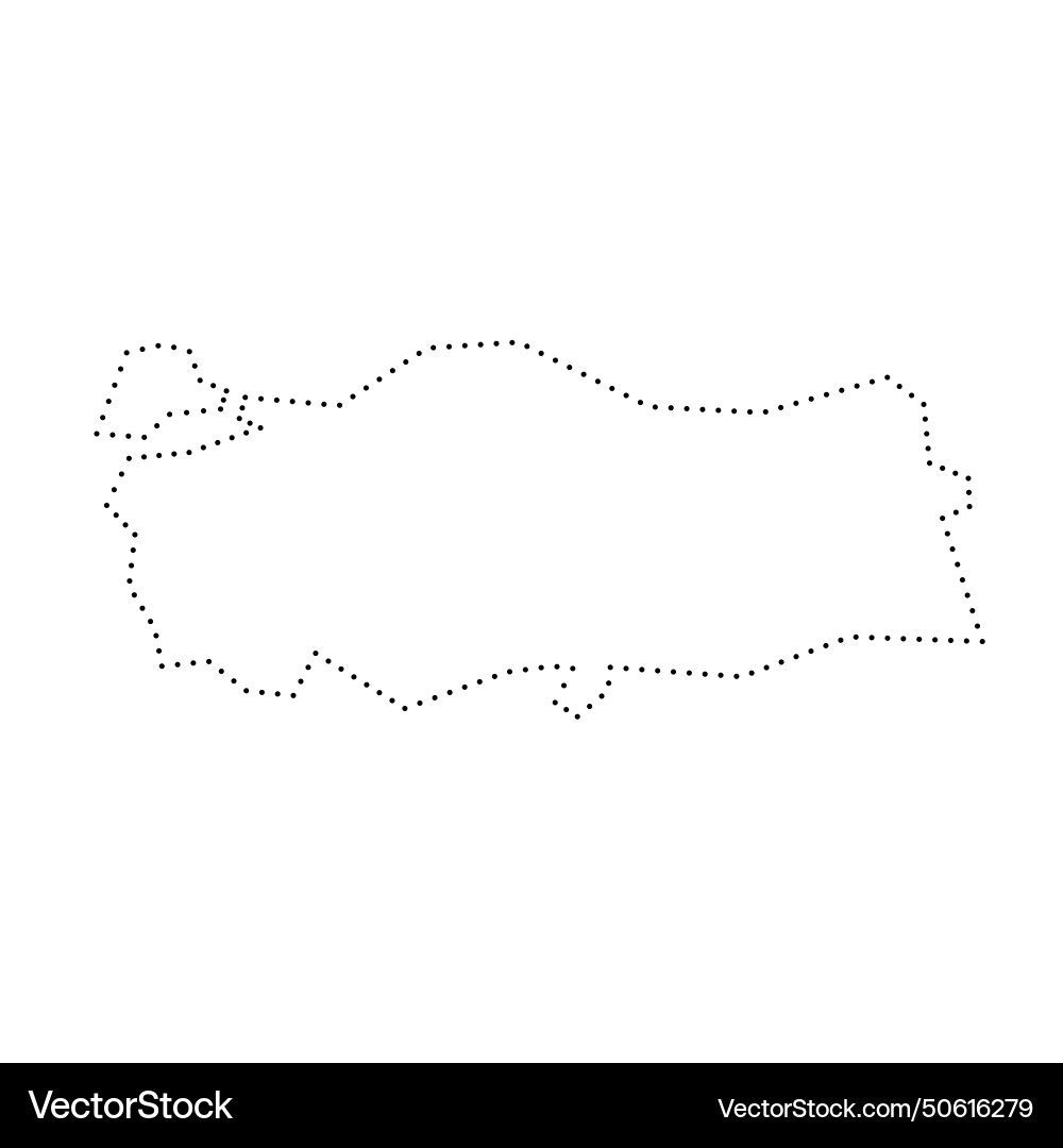 Turkey dotted outline map Royalty Free Vector Image