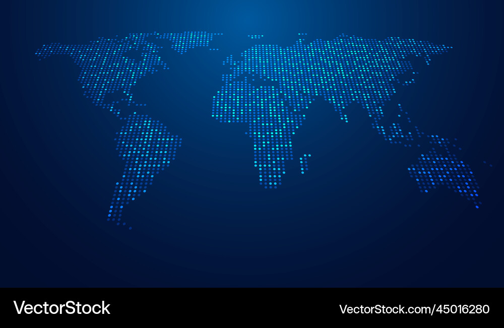 Abstract Digital World Map Royalty Free Vector Image
