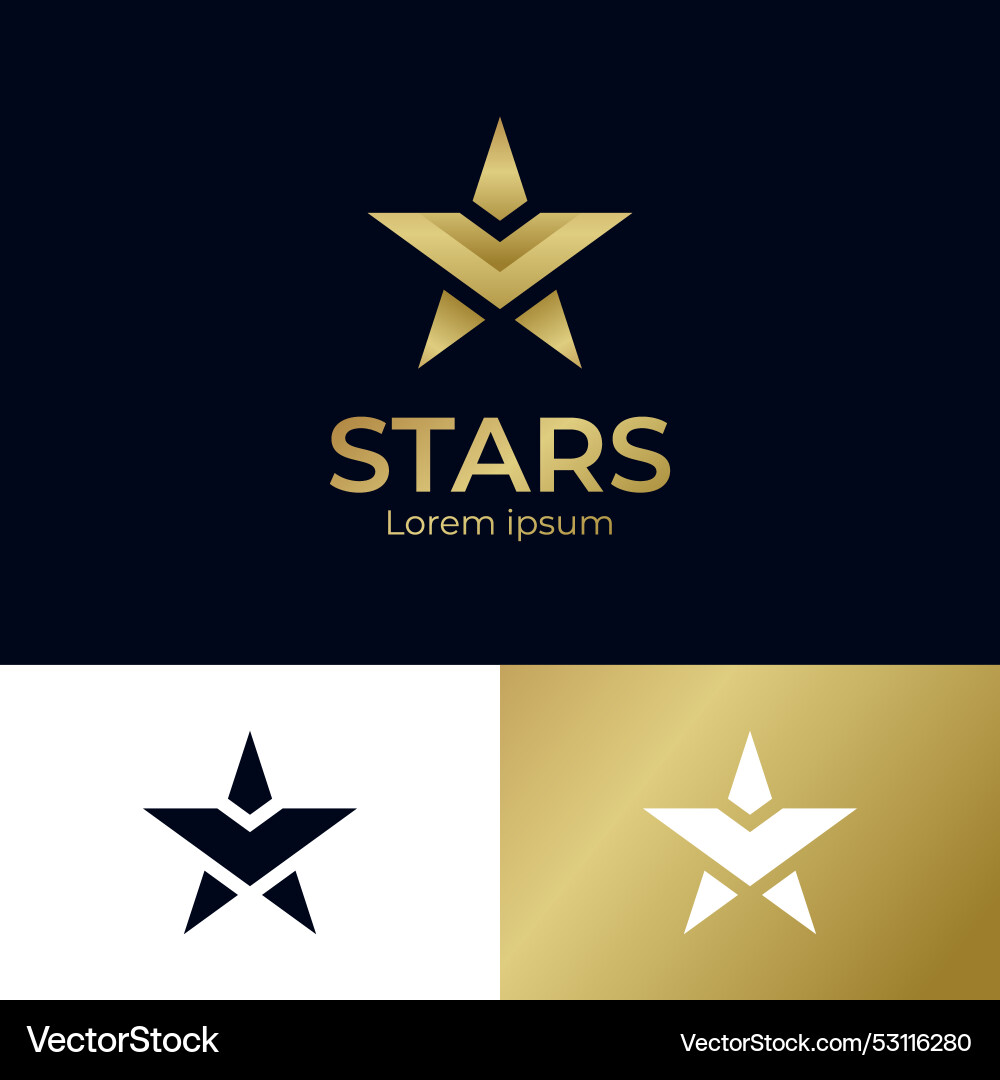 Abstract stars with v letter modern logo icon Vector Image