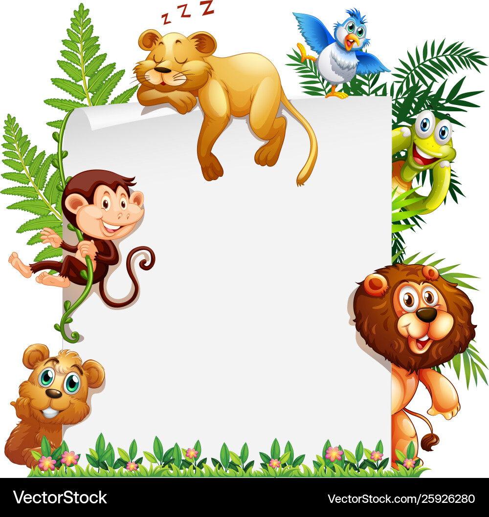 Animal Note Template Royalty Free Vector Image