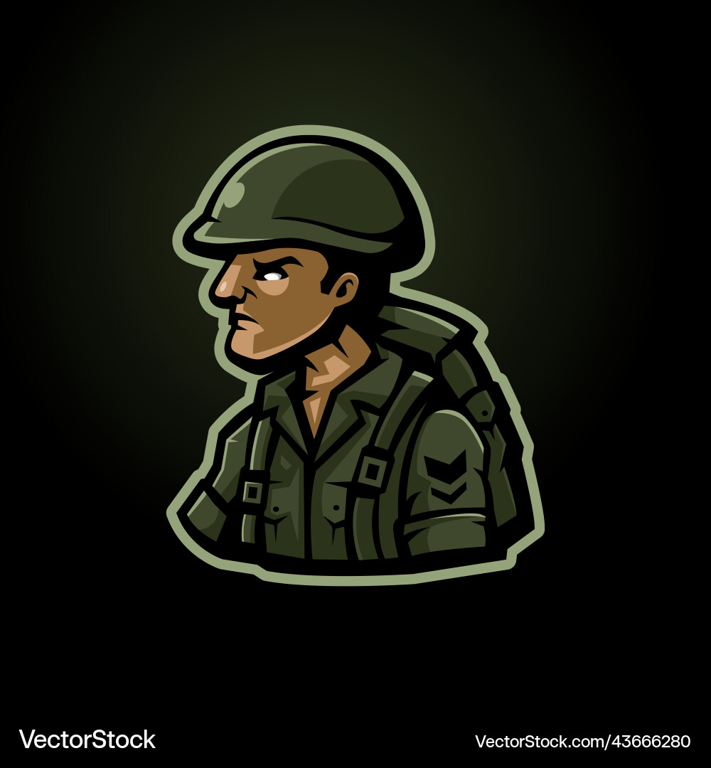 Army mascot logo Royalty Free Vector Image - VectorStock