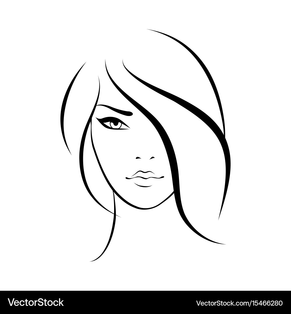 Beautiful woman face icon Royalty Free Vector Image