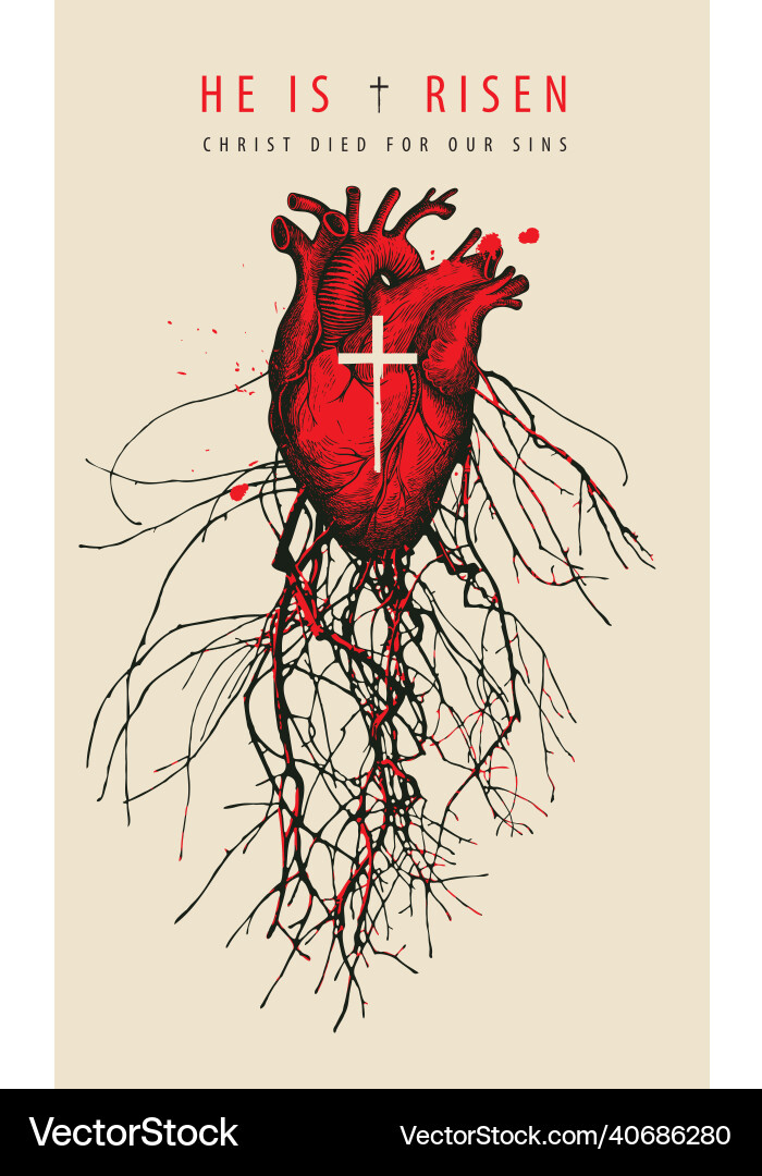 Bloody Heart Easter Banner Royalty Free Vector Image