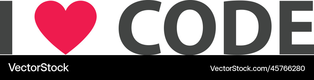 I love code Royalty Free Vector Image - VectorStock