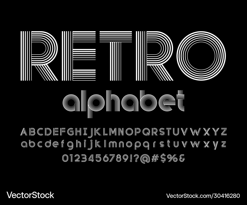 Line font Royalty Free Vector Image - VectorStock