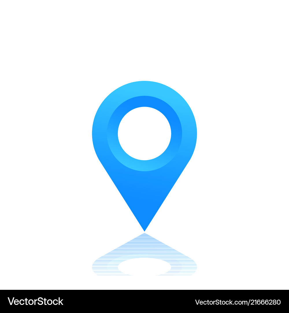 Map pointer location icon blue pin on white Vector Image
