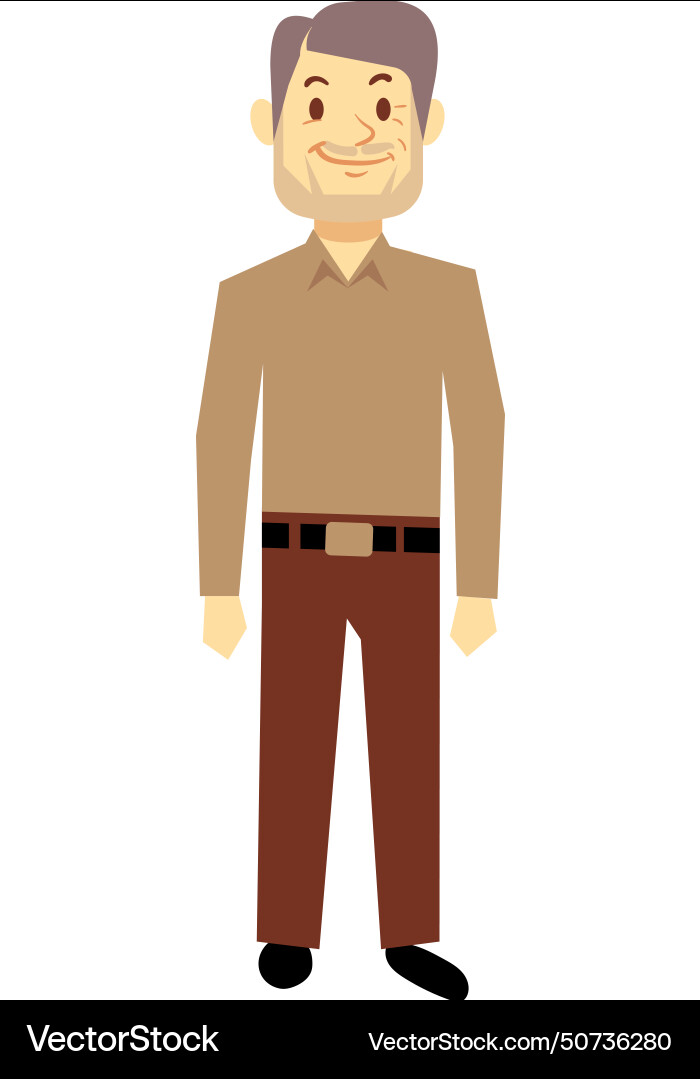 Middle age man standing smiling character happy Vector Image