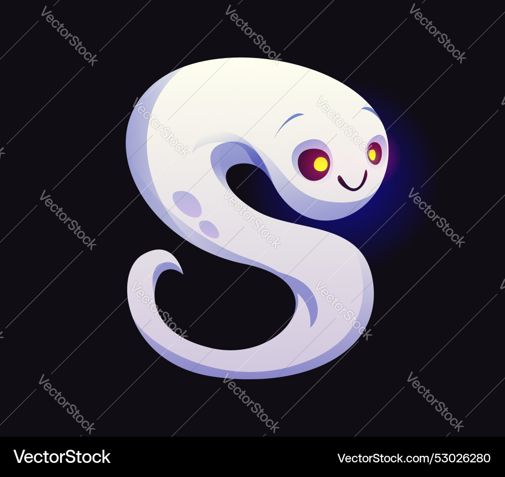 Scary Ghost Letter S Font Royalty Free Vector Image