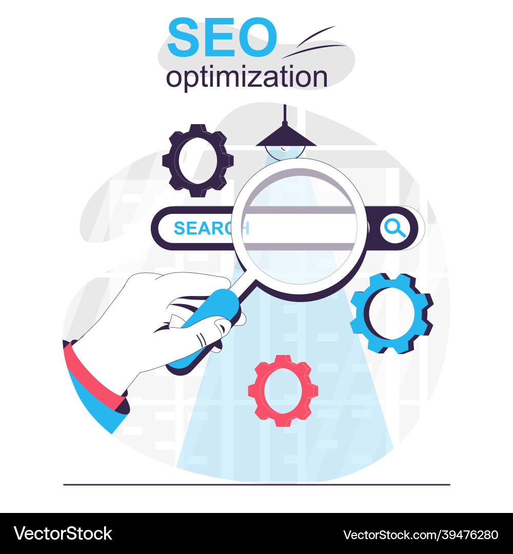 Seo optimization isolated cartoon concept Vector Image