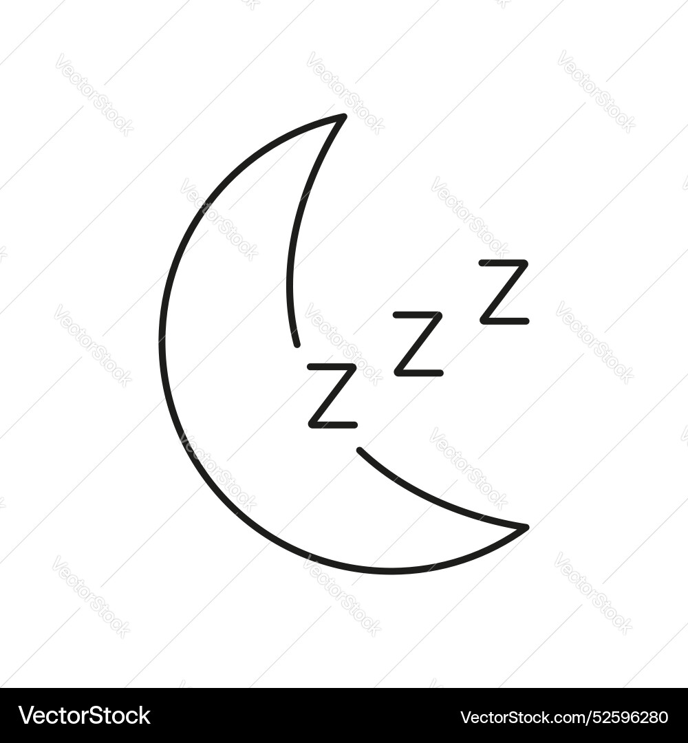 Sleep line icon nighttime rest and relax Vector Image